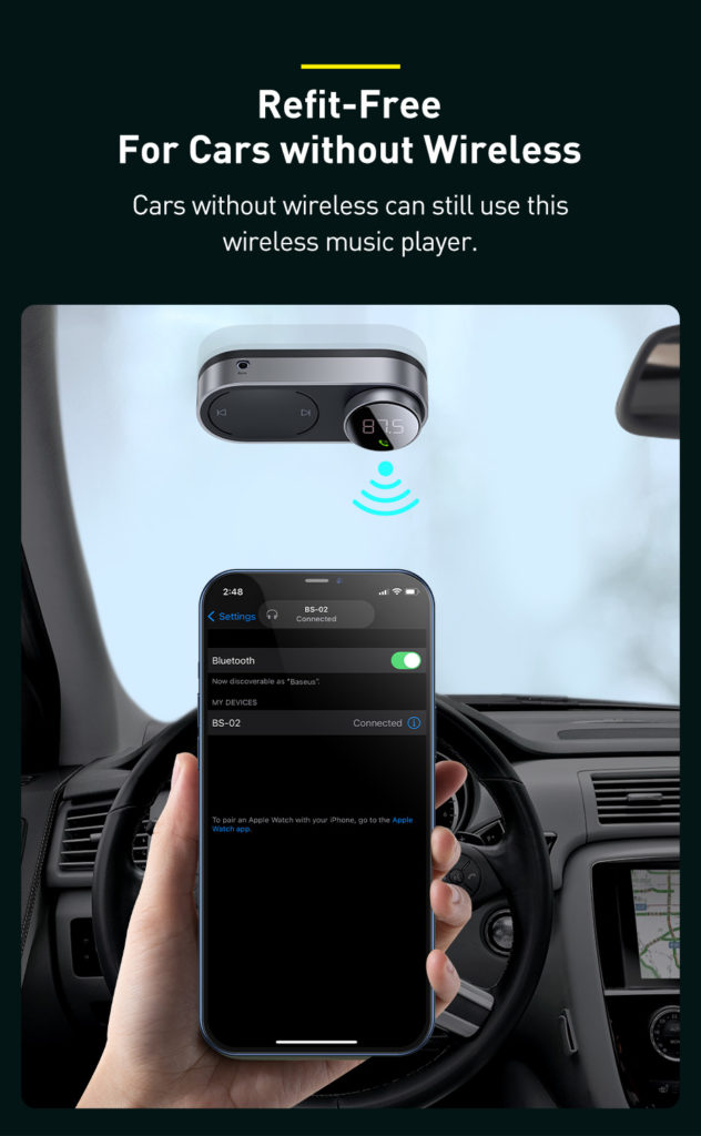Baseus Solar Car Wireless Mp3 Player | Celltronics.lk - Sri Lanka