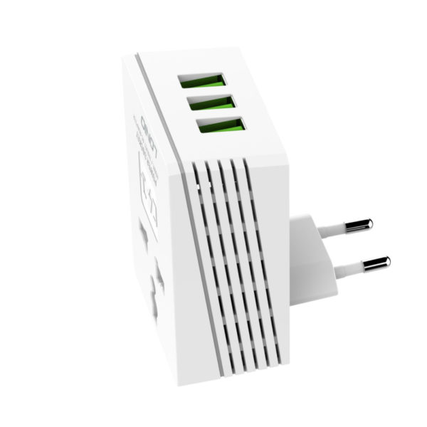LDNIO A3306 2 IN 1 Travel Converter Adapter and 3 USB Charger | Celltronics.lk - Sri Lanka