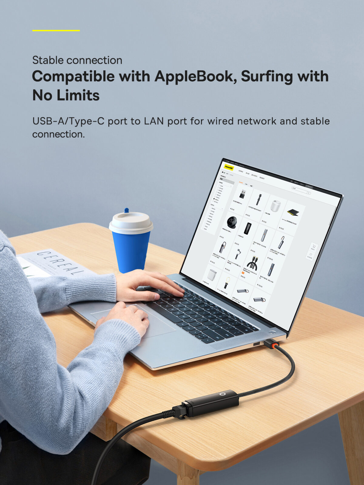 Baseus Lite Series Type-C to RJ45 LAN Port Ethernet Adapter ...